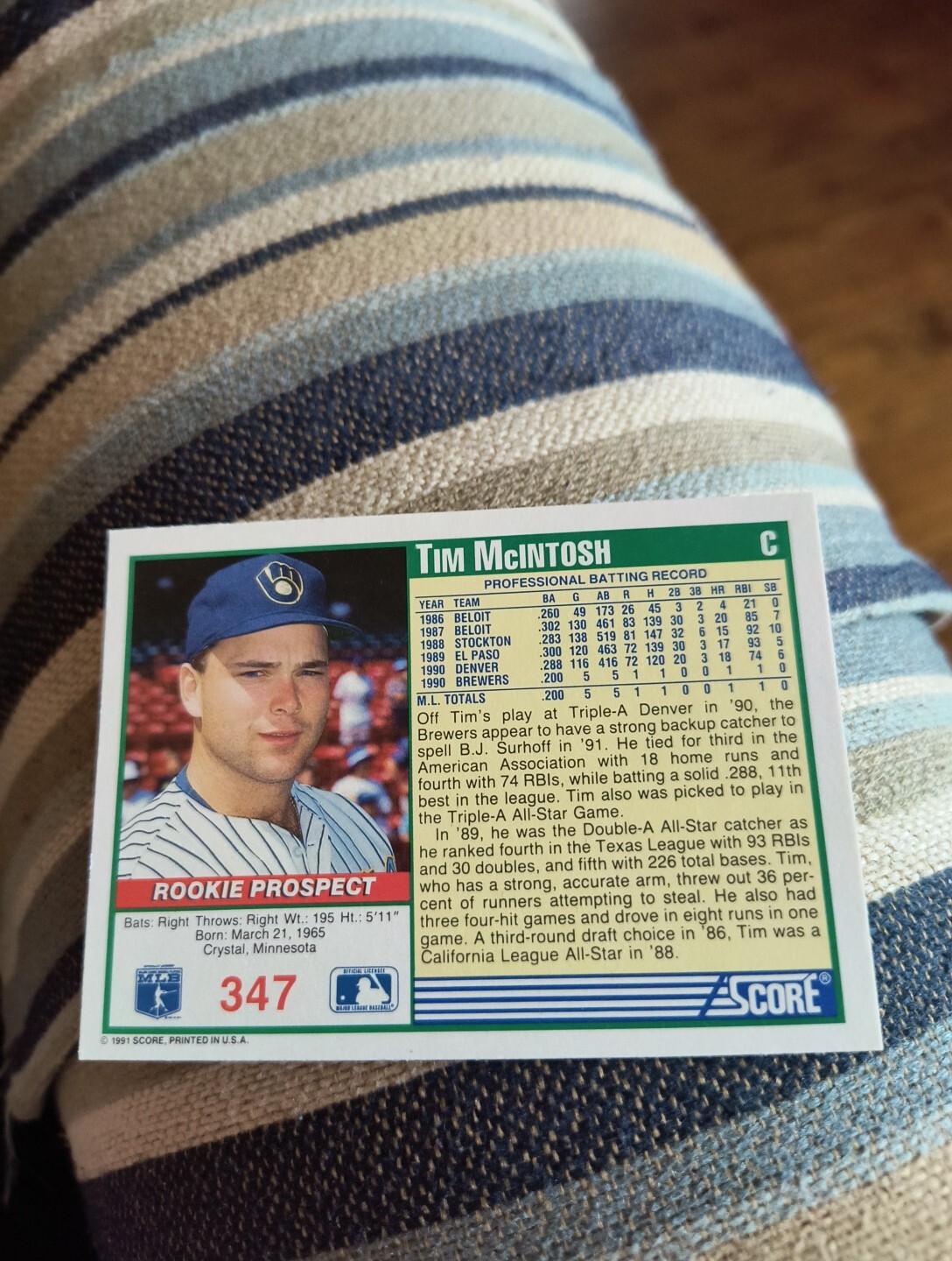 1991 Score - #347 Tim McIntosh for sale online | eBay