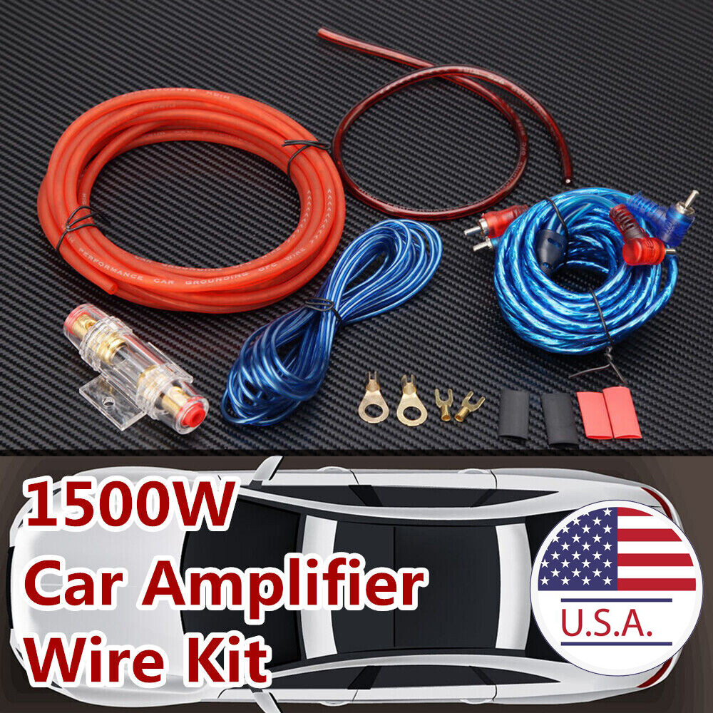 Car Amplifier Wiring Kit 1500w Audio Subwoofer AMP RCA Power Cable 60A ...