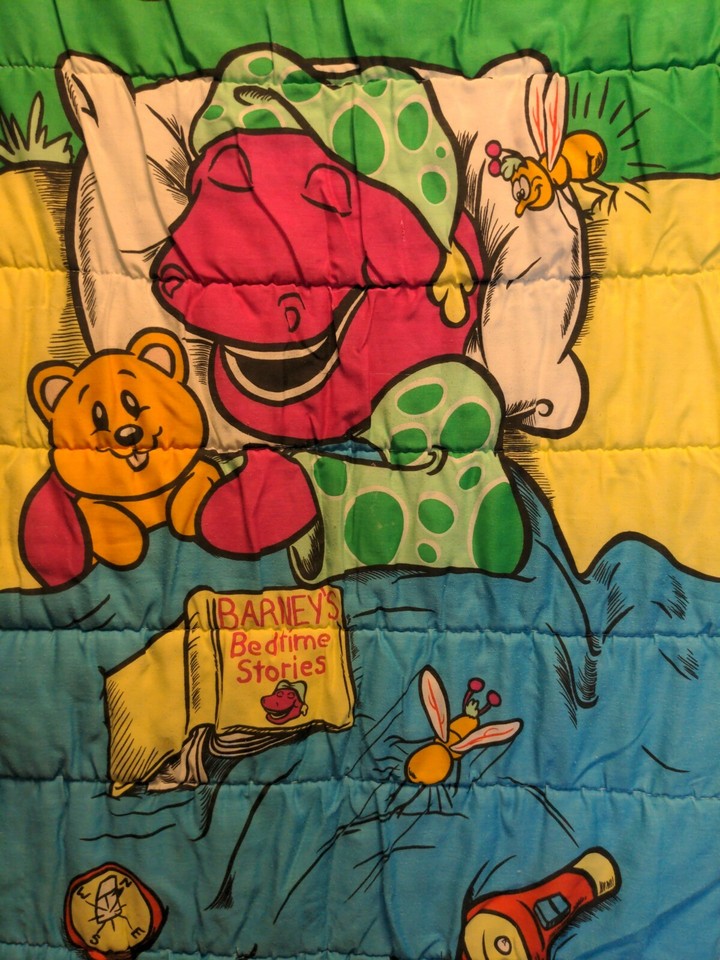 Vintage Barney Sleeping Bag 56" L 28" W Youth Dinosaur 1992 | eBay