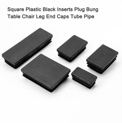 Square Plastic Black Inserts Plug Bung Table Chair Leg End Caps Tube ...