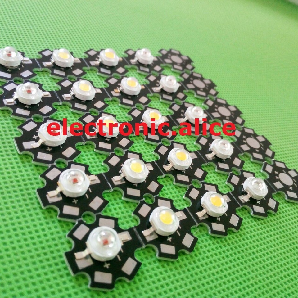 Hot 10-100 pcs 1W 3W High Power red/green/Blue/Royal blue LED with 20mm ...