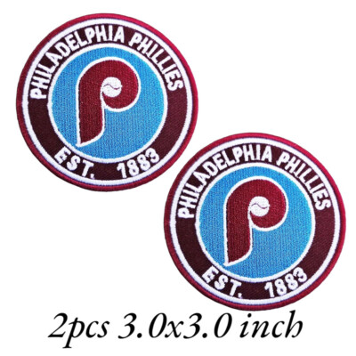 2PCS Philadelphia Phillies EST 1883 Circle 3.0"x3.0" Embroidered Iron ...