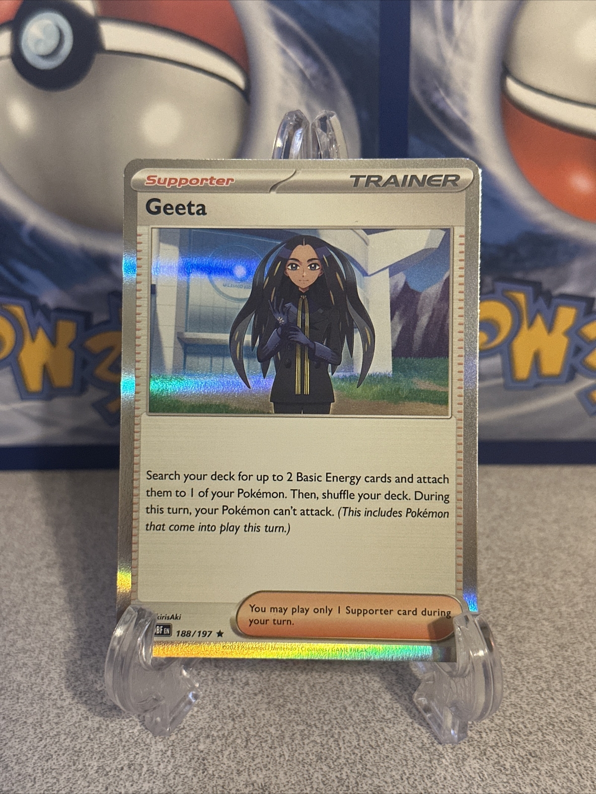 Geeta Holo Rare Pokemon Obsidian Flames TCG Card 188/197 | eBay