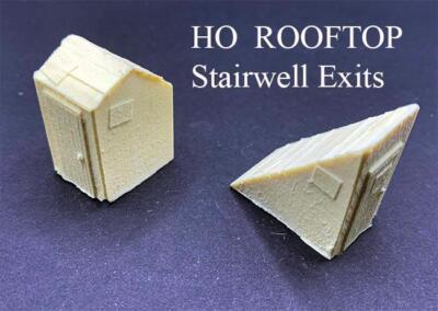 HO Scale Rooftop Stairwell Exits for building rooftops Set of 2 ...