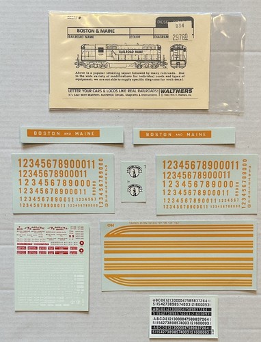 WALTHERS HO SCALE DECAL-BOSTON & MAINE/ B&M MAROON “MINUTEMAN” DIESEL ...