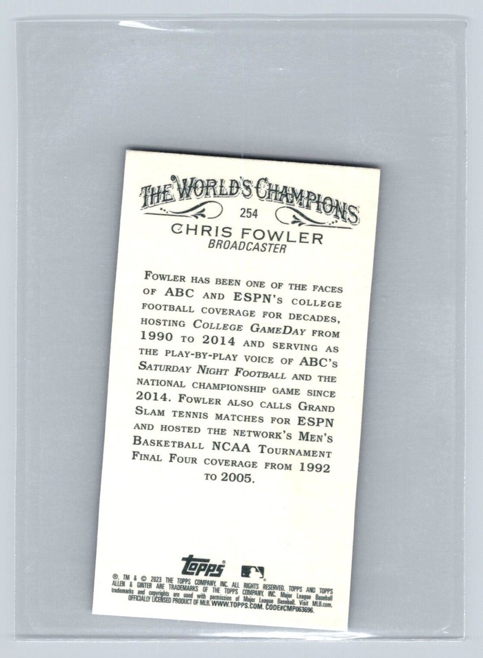 2023 Topps Allen & Ginter #254 Chris Fowler Mini Black Border | eBay