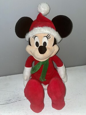 DISNEY MINNIE MOUSE Christmas PLUSH-HOLIDAY Medium 18’’Stuffed Animal ...
