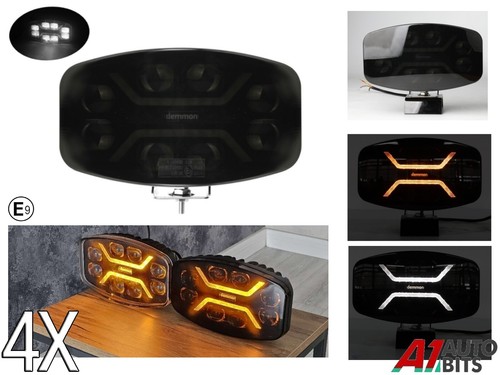10" 24V Spot Headlamp LED DRL Smoked Demmon Light X4 For Scania DAF MAN ...
