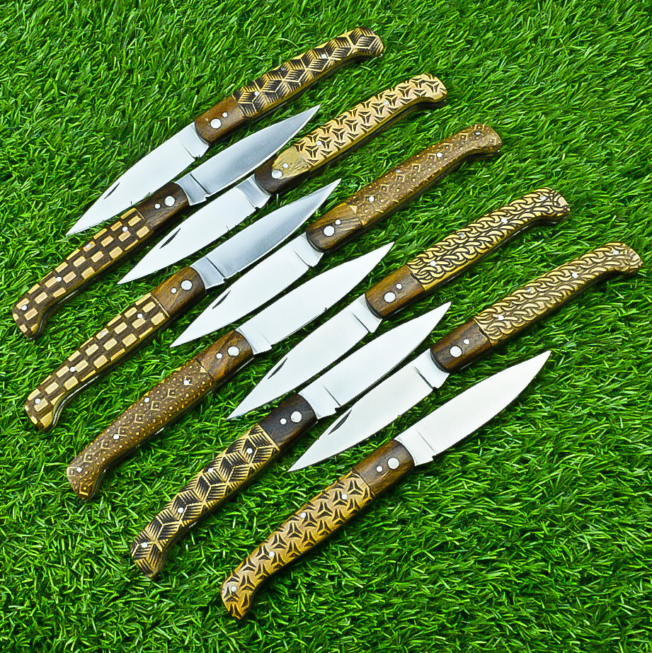 LOT OF 10 PCS, 8.5" CUSTOM HANDMADE J2 STEEL BLADE POCKET FOLDING KNIFE ...