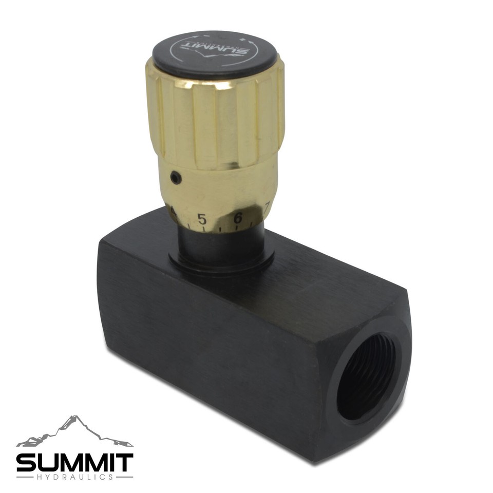 Hydraulic In-Line Adjustable Variable Control Valve w/ Free Rev Flow, 3 ...