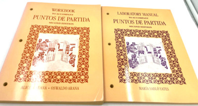 Lot of 2 - WORKBOOK /LAB MANUAL FOR PUNTOS DE PARTIDA - SPANISH Method ...