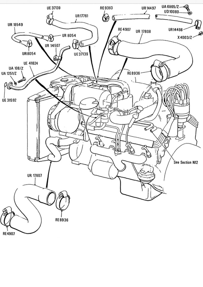 Rolls-Royce Silver Shadow Corniche 1966-80 Bypass Hose Water Pump UR17761 OEM | eBay Australia