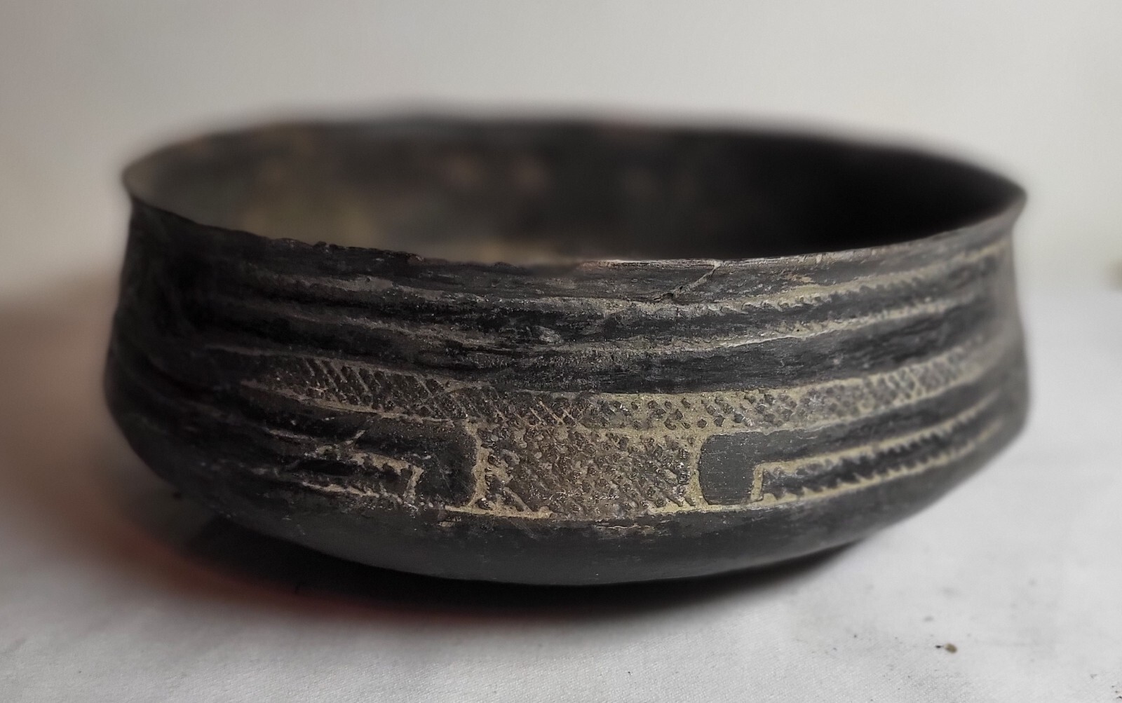 Friendship Engraved Caddo Bowl Ancient Native American Indian Pottery ...