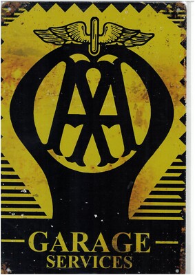 Metal Wall Sign AA Garage Services Workshop Bar Shed Kitchen Man Cave ...