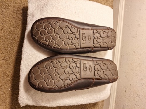UGG Australia Ascot 5379 Brown Leather Slipper Moccasins Shoes Men’s EU ...
