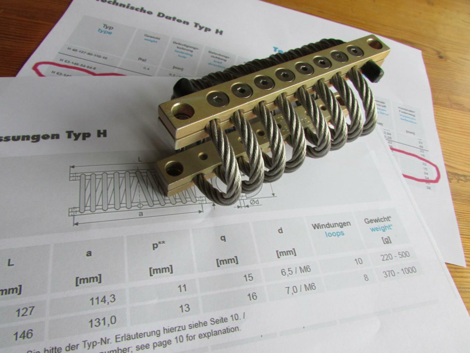 Cavoflex Vibrationsdämpfer Typ H63-146-60-72-8 , Drahtseil-Federelement ...