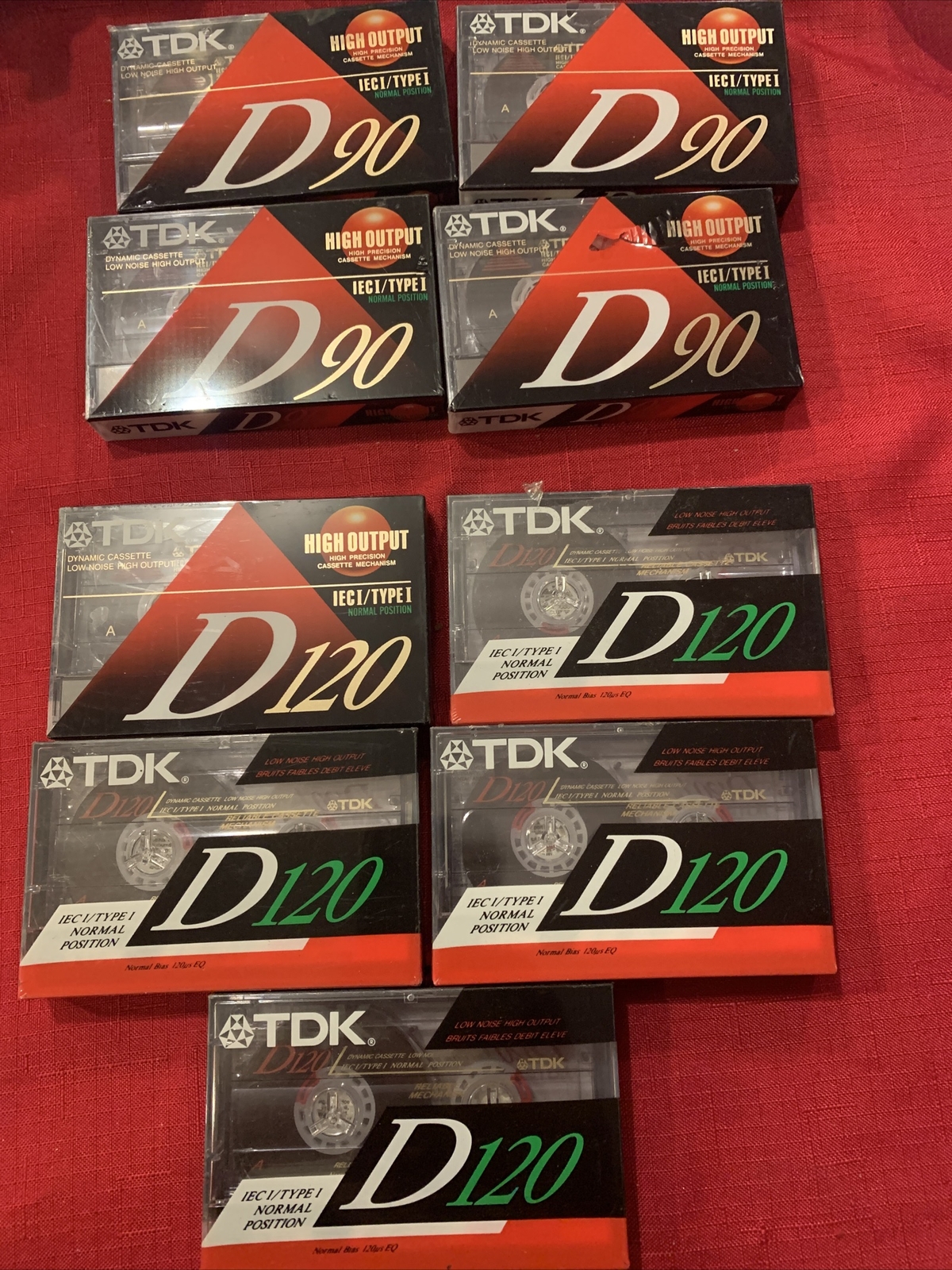 5 Sealed TDK 120 min. D120 & 4 -90 Type I High Output Blank Cassette ...