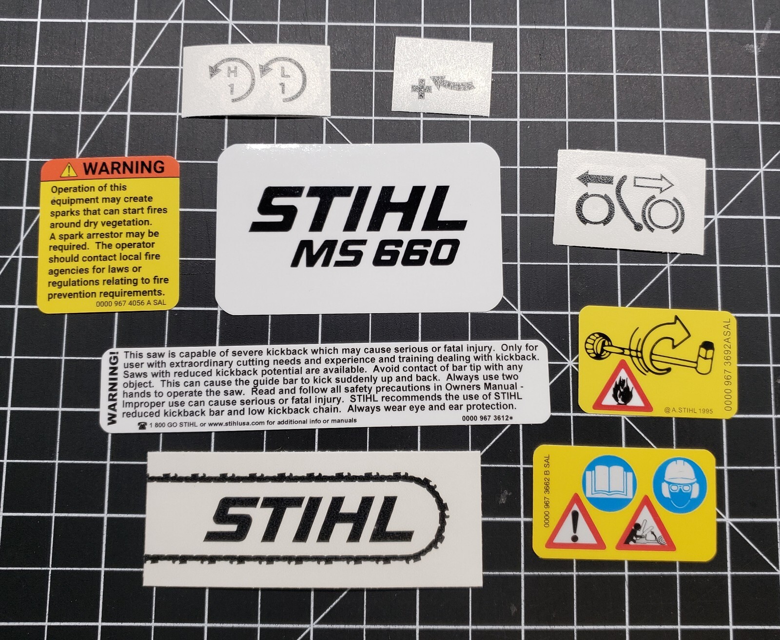 Stihl/Farmertec 066, MS 660 Chainsaw Complete Vinyl Decal / Sticker Kit ...