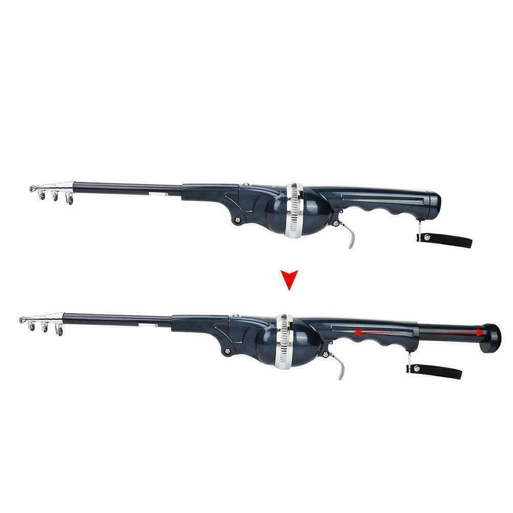 Folding Telescopic Fishing Rod with Reel with Line Portable Casting ...