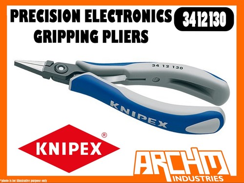 KNIPEX 3412130 - PRECISION ELECTRONICS GRIPPING PLIERS - 135MM - FLAT ...