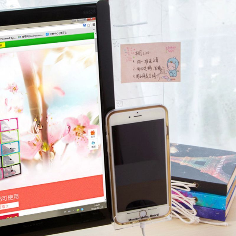 Practical Cartoon Computer Monitor Screen Memo Board Pads Side Panel ...