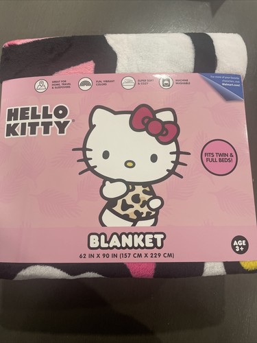 hello kitty blanket pink With Bows & Leopard Spots 73558857471| eBay