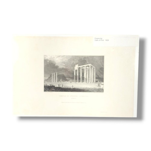 1829 Temple Of Jupiter Olympius, Athens Art Print Engraving | eBay