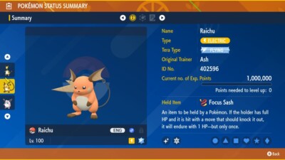 Shiny Raichu 6IVs Tera Type: Flying Pokémon Scarlet and Violet | eBay