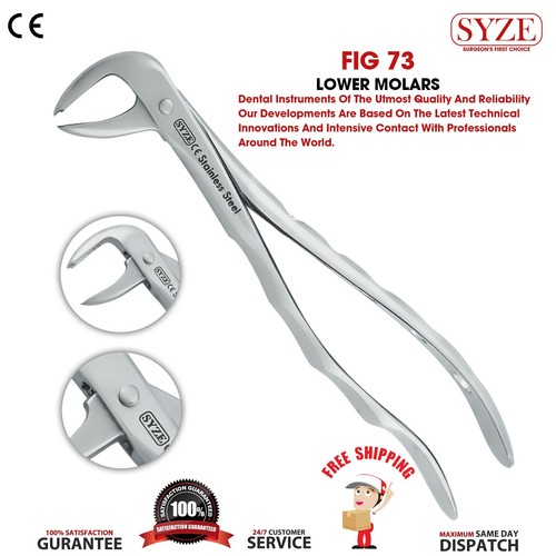 Surgical Tooth Extraction Forceps Fig 73 Lower Molars Dental Hand ...