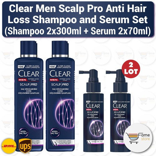 Set shampooing et sérum Clear Men Scalp Pro 2 x (300 ml + 70 ml) - 2 ...