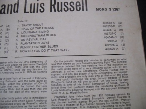 Louis Armstrong and Luis Russell Australian Album Jazz Makers RARE ...