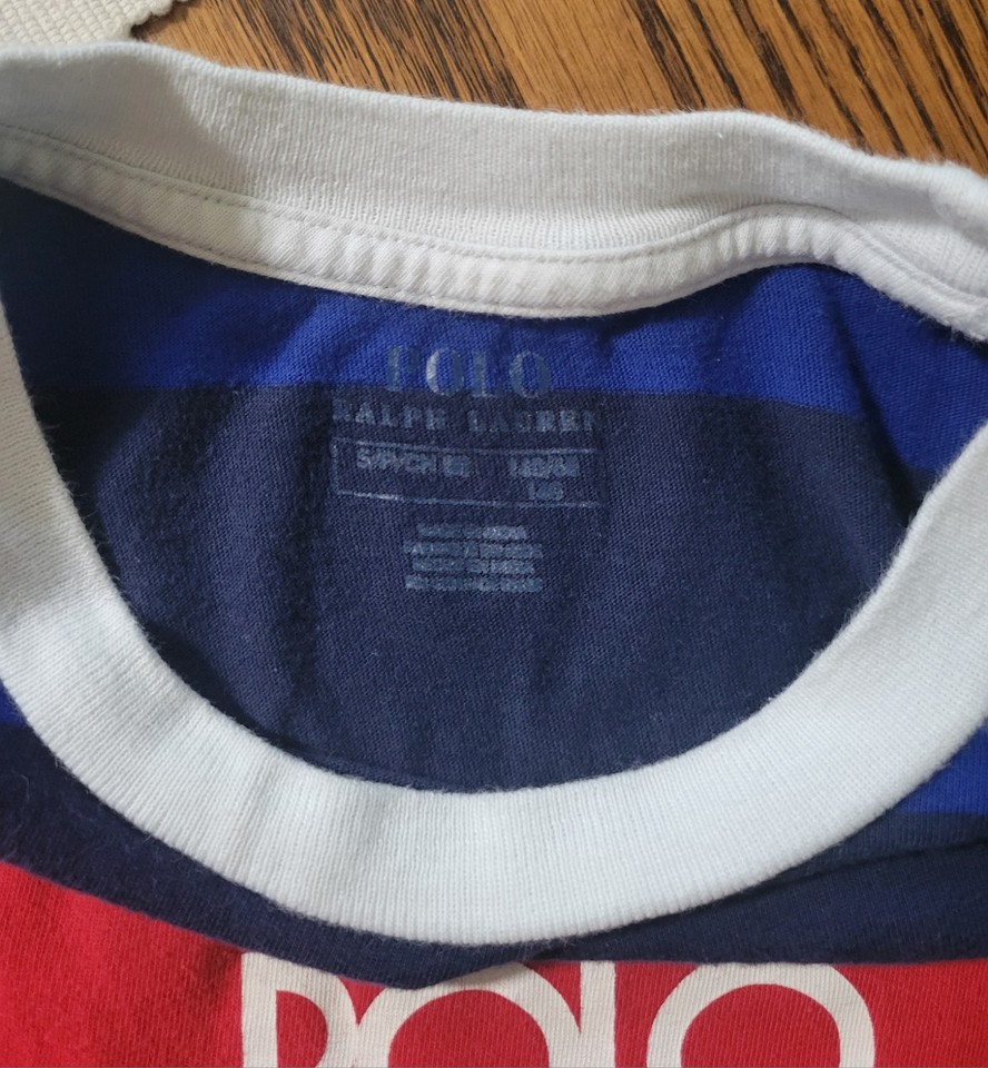 POLO RALPH LAUREN T-Shirt Kids Boys Small 8 Bold Striped Cotton ...