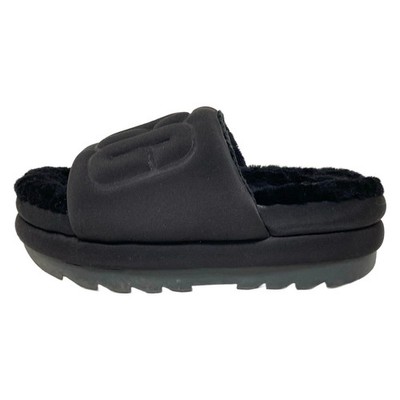 Auth UGG Maxi Graphic Slide - Black Chemical Fiber Mouton Women's ...