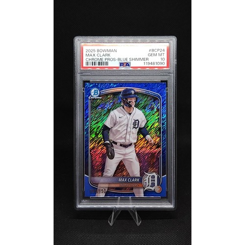 2025 Bowman Max Clark Chrome Prospects Blue Shimmer Refractor #/150 PSA ...