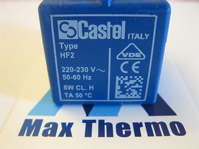 CASTEL HF2 SOLENOID VALVE COIL 9300/RA6 RA7 REPLACE HM2 9100/RA6 220 ...