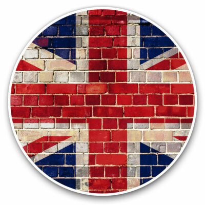 2 x Vinyl Stickers 20cm - Union Jack Brick Wall United Kingdom Cool ...