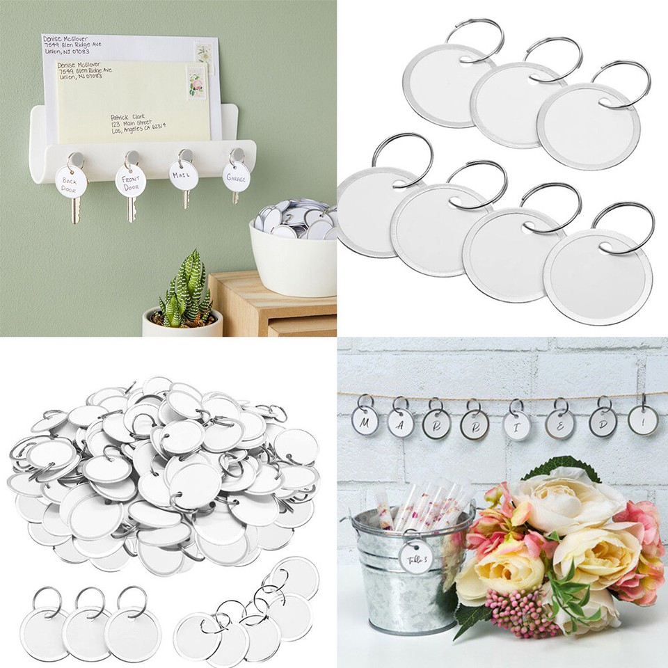 US 1000 Pack Blank Paper Key Tags with Labels and Metal Rims, 1-Inch ...