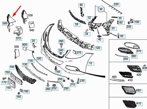 OEM MERCEDES-BENZ S-CLASS W222 FRONT RIGHT AIR DUCT A2228850263 GENUINE ...
