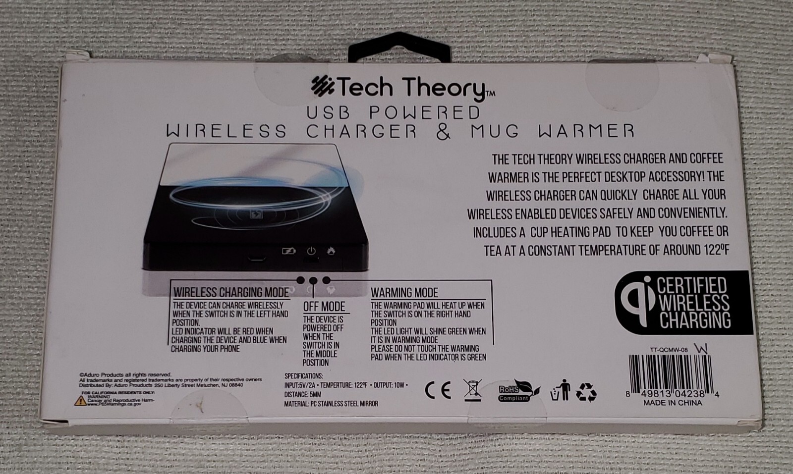 Wireless Charger & Mug Warmer Desk Tech Theory USB Powered Office Work ...