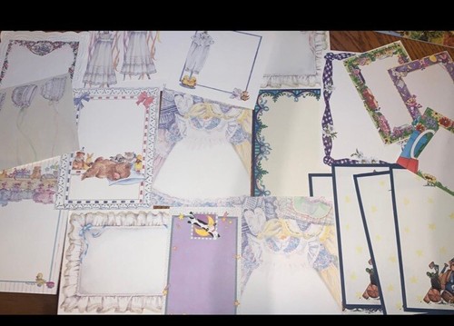 Authentic Vintage Cardstock/Papers Lot Beautiful! Some Embossed Borders ...