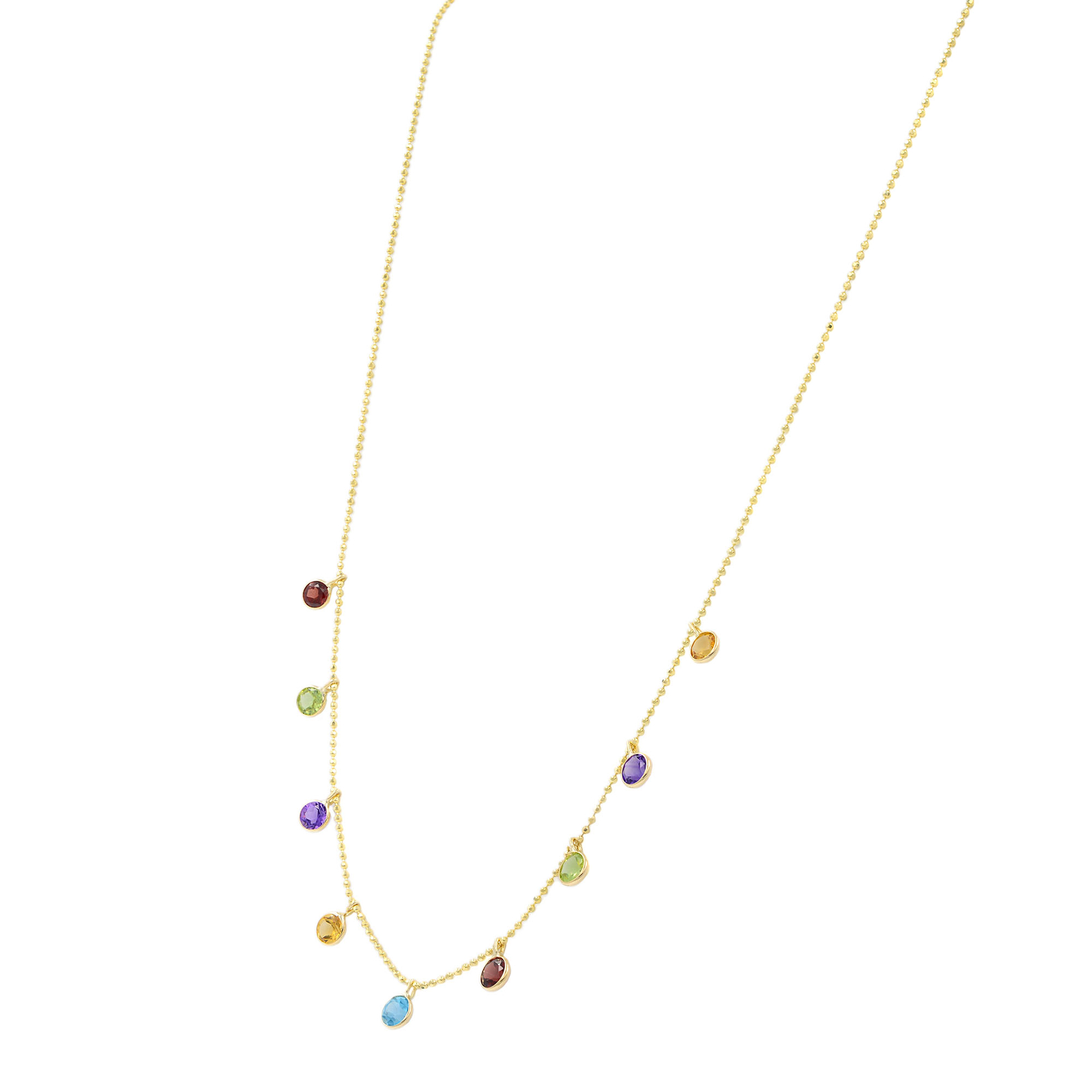 Rachel Koen Gemstone Chain Necklace 14K Yellow Gold 18 inches | eBay