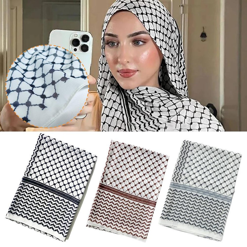 Palestine Scarf Islamic Chiffon Scarf Keffiyeh Hijab Palestinian Hijabღ ...