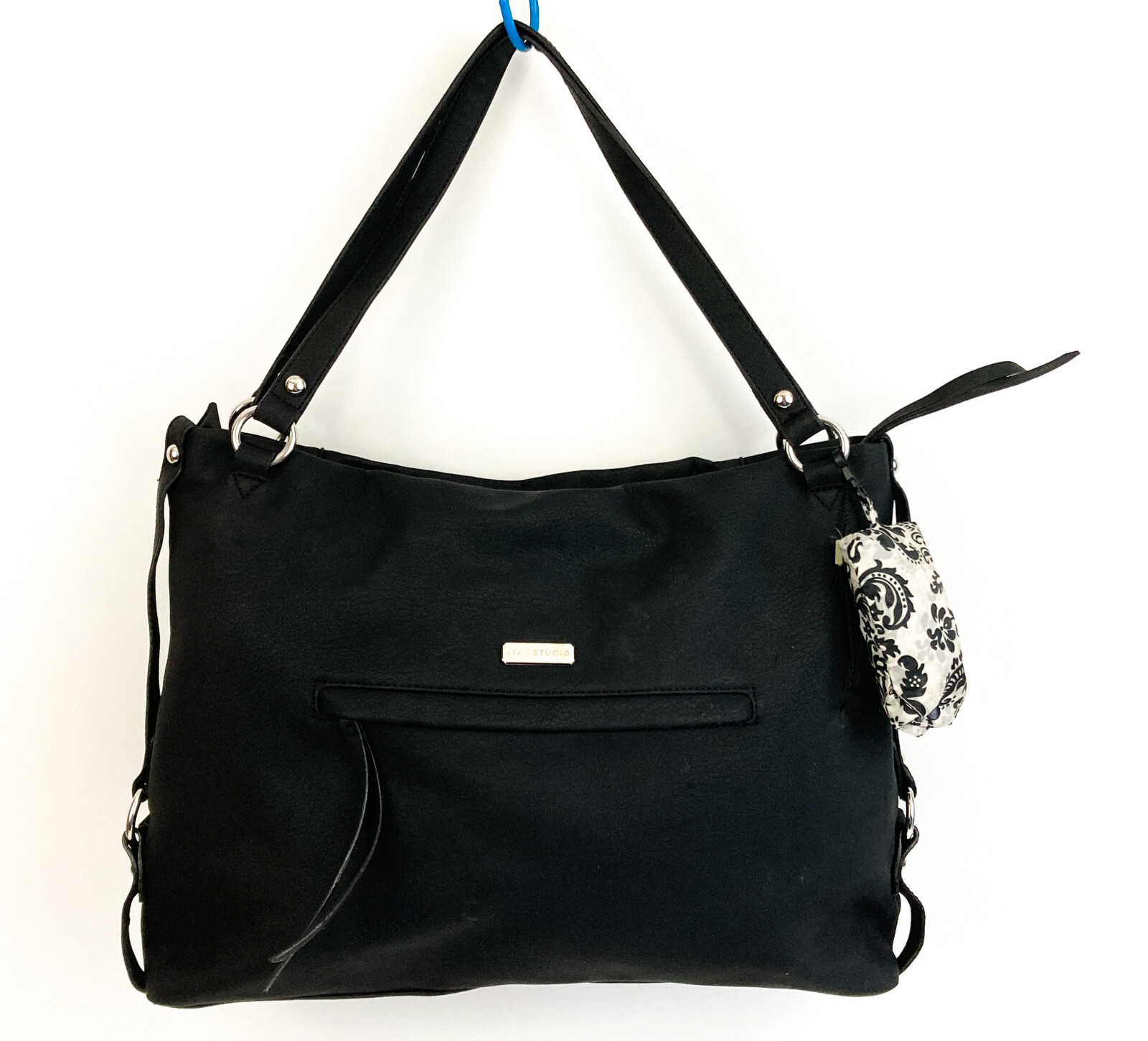 Max Studio Black Soft Faux Leather Purse Handbag Lots Of Zippered ...