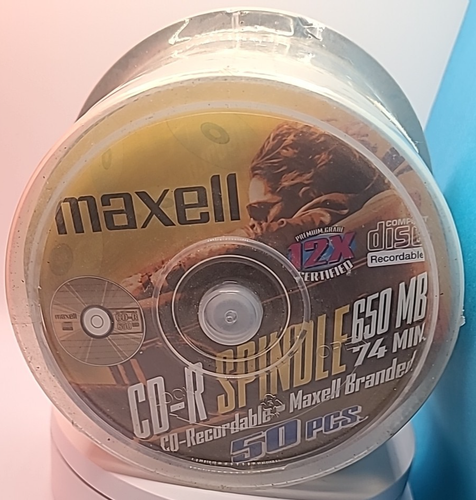 Maxell CD-R Blank Disc 50 Pack Spindle 650MB 1x-12x Write Speed Premium ...