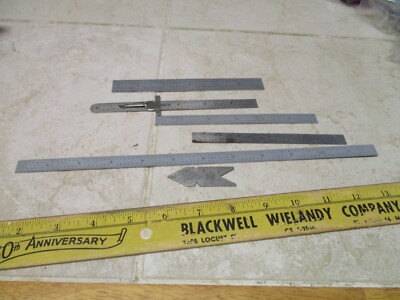 Lot Steel Metal Rulers 12" 6" General American Caliper Mitutoyo ...