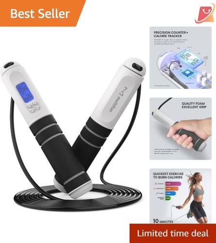 Jump Rope PVC 9FT Adjustable with Calorie Counter for Fitness, CrossFit ...