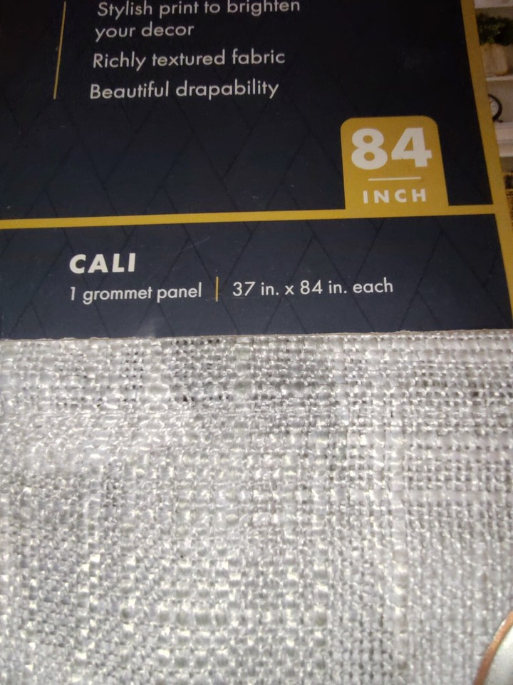 Broyhill Grommet Window Panel Cali Curtain Gray Textured 37x84 | eBay