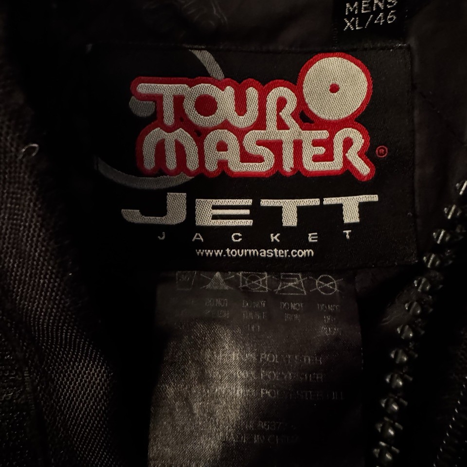 Tourmaster Jett Black Gray Padded Protective Motorcycle Jacket Mens Sz ...