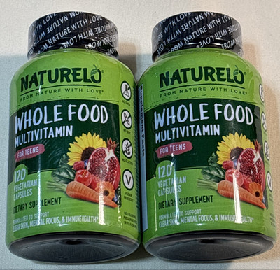 2 Bottles Naturelo Whole Food Multivitamin for Teens- 120 Capsules ...
