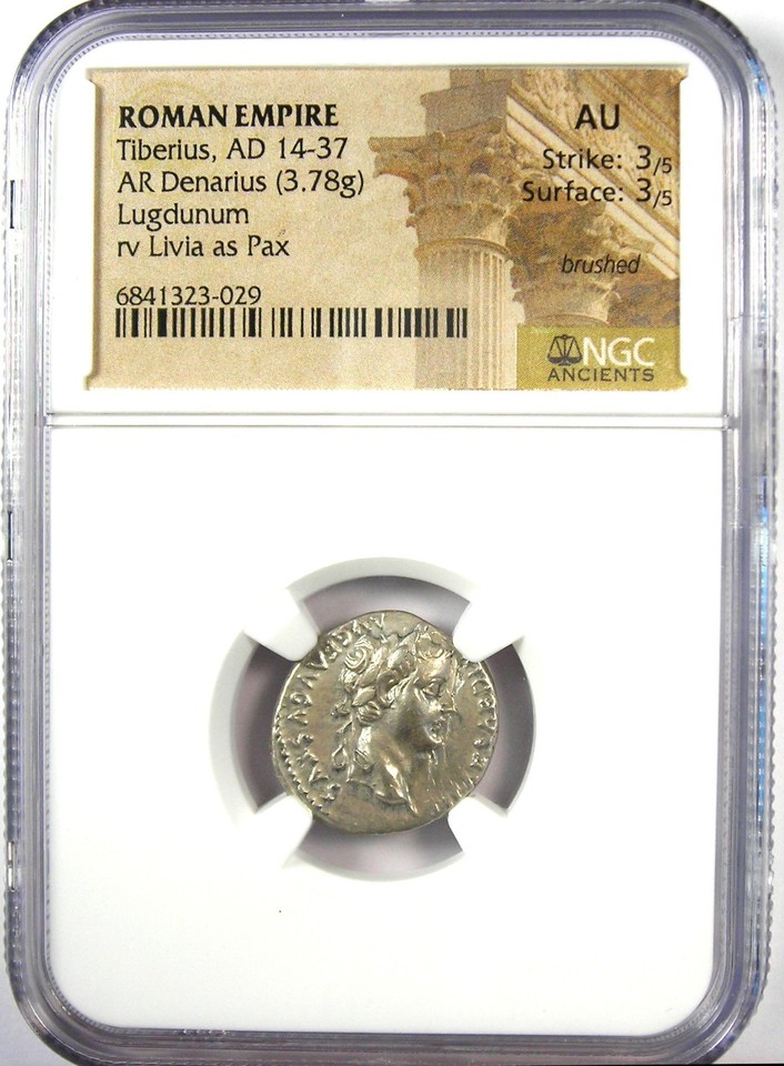 Tiberius AR Denarius Silver Tribute Penny Roman Coin 14-37 AD ...